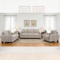 Quality 3 Piece Sofa set, Taupe Fabric for sale