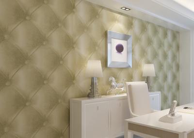 China Creamy White Leather Wallpaper , Removable Modern Vinyl Wallpaper PVC for sale