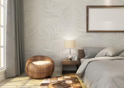 China Embossed Leaf Pattern Modern Removable Wallpaper for Bedroom With Vinyl Material for sale
