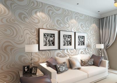 China 0.7*8.4M Removable Non  -woven Modern Luxury Wallpaper with Abstract Curve for sale