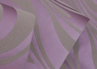 China Bronzing 3D Wall Covering Modern Removable Wallpaper Purple Abstract Curve Mural for sale