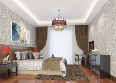 China Ivory White Embossed Floral Pattern Wallpaper / Wall Coverings For Shop Walls for sale