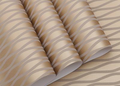 China Waterproof Champagne Wave Lines Room Decoration Wallpaper for sale