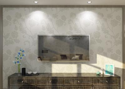 China 0.53*10M Vinyl Embossed Floral Pattern Wallpaper , Rustic Country Wallpaper for sale