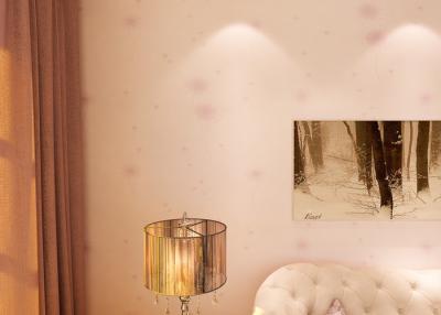 China Romantic Removable Interior Living Room Wallpaper with Purple Floral Pattern for sale