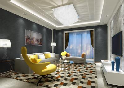 China Waterproof Black Living Room Wallpaper / PVC Vinyl Removable Wallpaper for sale
