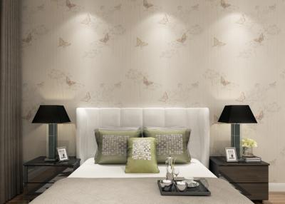 China Rustic Floral Butterfly Wallpaper Home Decor Furnishings , Embossed Vinyl Wall Coverings for sale