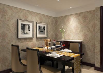 China PVC Removable Floral Dining Room Wallpaper , Bedroom Decoration Wallpaper for sale