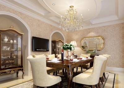 China Classic Style 3D wallpaper for Home Wall / Vinyl Golden Damask Pattern Wallpaper for sale