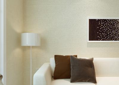 China Creamy White Washable Embossed Wallpaper Eco - friendly Vinyl Material for sale