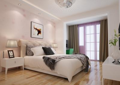 China Light Pink Kids Bedroom Wallpaper With Embossed , Baby Girl Nursery Wallpaper for sale