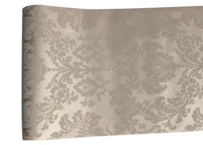 China Coffee Non - Woven European Style Wallpaper Flocking And Bronzing Design for sale