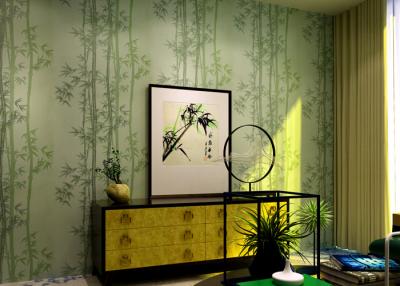 China Chinese Style Wet Embossing Non Woven Wallcovering Bamboo Pattern For Walls for sale