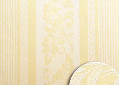 China Natural Non Woven Low Price Wallpaper , Yellow Striped Wallpaper For Living Rooms for sale