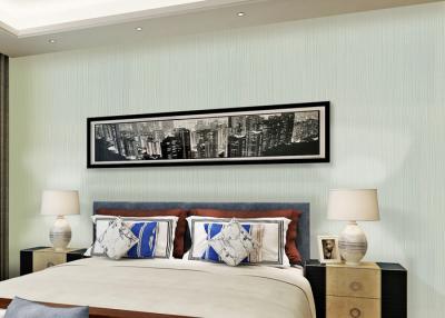 China Gray Stripe Solid Color Removable Wallpaper , Non Woven Wallpaper for Living Room for sale