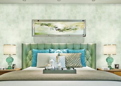 China Printing Green Solid Color Removable Wallpaper For Bedding Room Decoration for sale