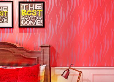 China Heat Insulation 3D Home Wallpaper / Contemporary Red Wallpaper For Sitting Room for sale