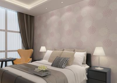 China Home Decor Dining Room Wallpaper , PVC Floral Pattern Wallpaper Hydrangea Pattern for sale