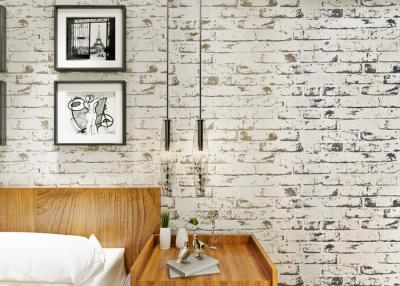 China Chinese Style 3D Brick Effect House Decoration Wallpaper Non Woven Wallcovering for sale