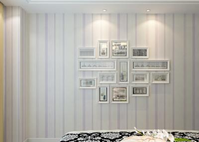 China Modern Striped Wallpaper Interior Decoration Wallpapers White And Purple Removable for sale