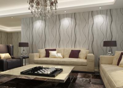 China Removable Interior Room Wallpaper With Stripes For Sitting Room OEM Service for sale