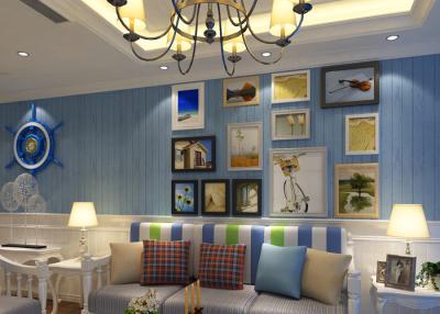 China Modern Striped Interior Room Wallpaper Designs For Walls Mediterranean Style for sale