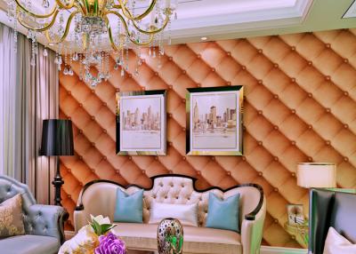 China Durable European Style PVC Vinyl Wallpaper 3D Effect Leather Pattern for sale