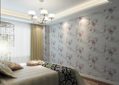 China Embossed PVC Vinyl Wallpaper / Floral Interior Decorating Wallpaper Strippable for sale