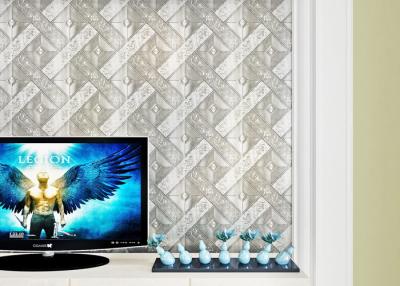 China Moisture Proof Modern Removable Wallpaper with Silver Geometric Pattern for sale