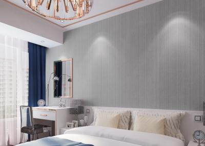 China Modern Flocking Non Woven Wallpaper with Simple Silver Grey Pure Color for sale