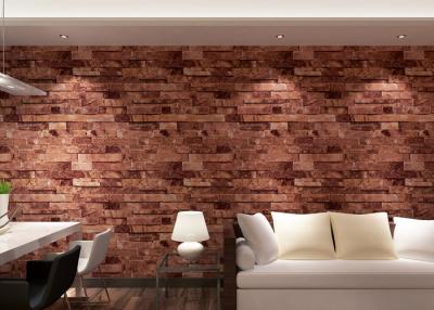 China Removable 3D Brick Effect Wallpaper Living Room Wall Covering 0.53*10M for sale