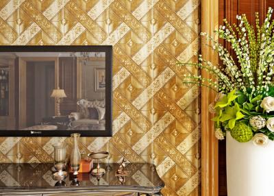 China Luxurious European Style Wallpaper with Removable Gold Foil Material for sale