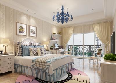 China Non Woven Modern Wallpapers For Bedrooms With Beige Stripes / Floral Pattern for sale