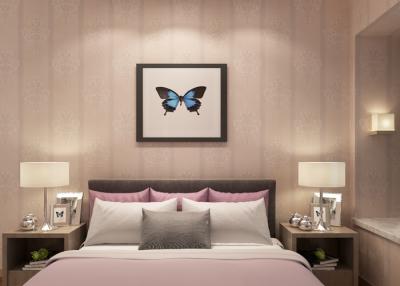 China Durable Pink PVC European Style Wallpaper For  Bedroom / Dining Room 0.53*10m for sale