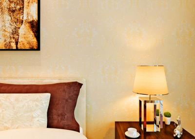 China Orange Home Decoration European Style Wallpaper For TV Background Strippable for sale