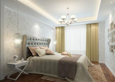 China Waterproof European Style Wallpaper , Creamy White Non Woven Wall Covering for sale