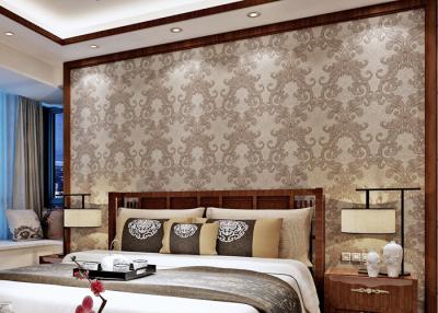 China Washable Damask Vintage Wallpaper / Damask Wall Covering For Living Room Walls for sale