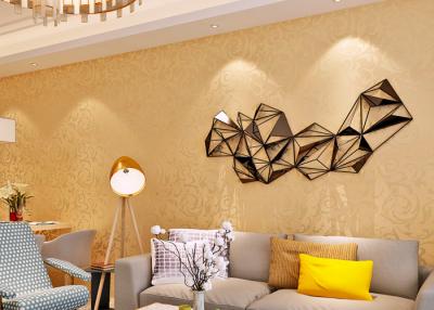 China PVC Removable European Style Wallpaper Luxurious Golden Leaf Pattern for sale