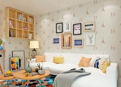 China Beige Kids Bedroom Wallpaper / Baby Boy Bedroom Wallpaper With Good Light Fastness for sale