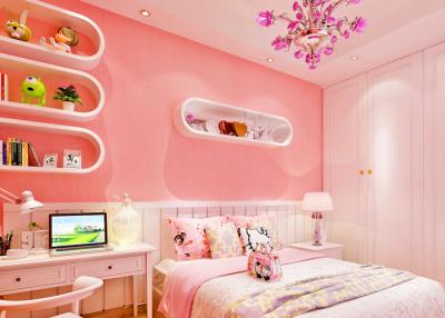China Romantic Pink Kids Bedroom Wallpaper , Gilrs Wallpapers For Children's Bedrooms Decoration for sale