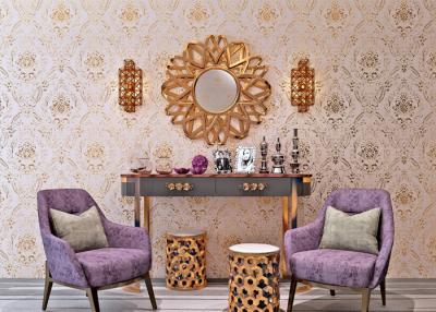 China Bronzing Classic Gold Luxury Contemporary Floral Wallpaper For Living Room Walls for sale