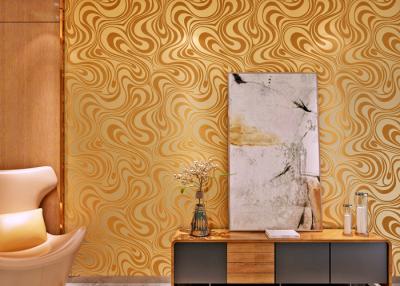 China Golden Curve Removable House Decoration Wallpaper 0.7*8.4M For Room Walls for sale