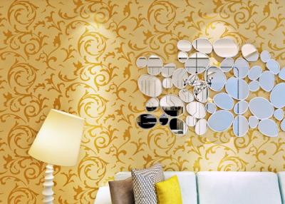 China Gloden Color European Style Wallpaper Gorgeous Strippable Fireproof for Sitting Room for sale
