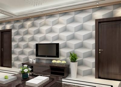 China Gray Modern Removable Wallpaper ,  3D Effect Geometric Modern Wallpaper for sale