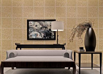China Light Brown Non Woven Wallcovering European Style Wallpaper For Living Room for sale