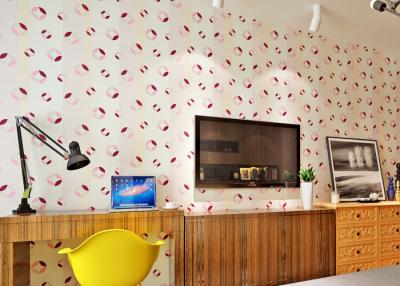 China Pink And Beige Removable PVC Wallpaper , Modern Wallpaper For Bedrooms for sale