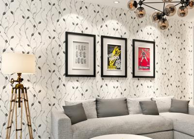 China Leaf Pattern Embossed Vinyl Modern Removable Wallpaper Contemporary Wall Coverings for sale