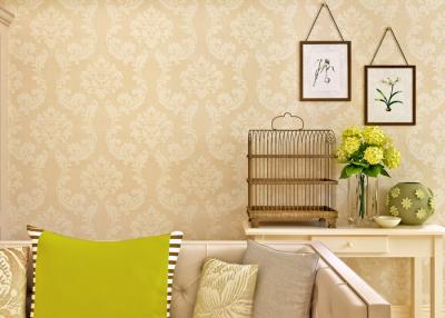 China Golden Damask Pattern Modern Removable Wallpaper European Style For Living Room for sale