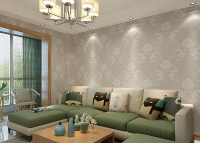 China Sliver Floral Pattern Modern Removable Wallpaper for Living Room / Hotel for sale