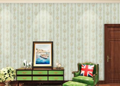 China European Style Floral Beige Non Woven Wallpaper for house decoration for sale
